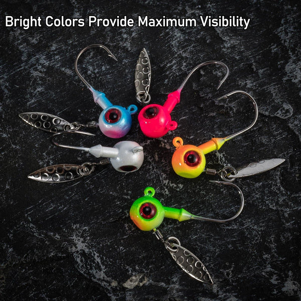 Dr.Fish 10pcs Eye Jig Heads with Spinner Blade 1/8oz-1/4oz – Dr.Fish ...