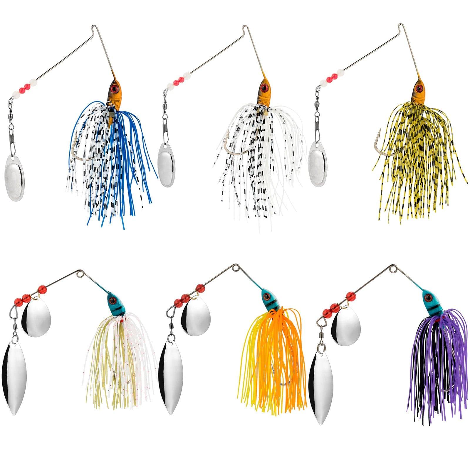 Dr.Fish 6pcs Spinnerbaits Buzzbaits Kit for Bass Trout Salmon Fishing ...