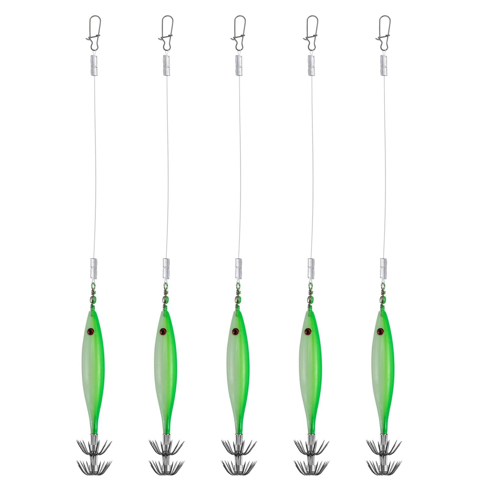 Pre-Rigged Luminous Squid Jig for Night Fishing Saltwater - Dr.Fish ...