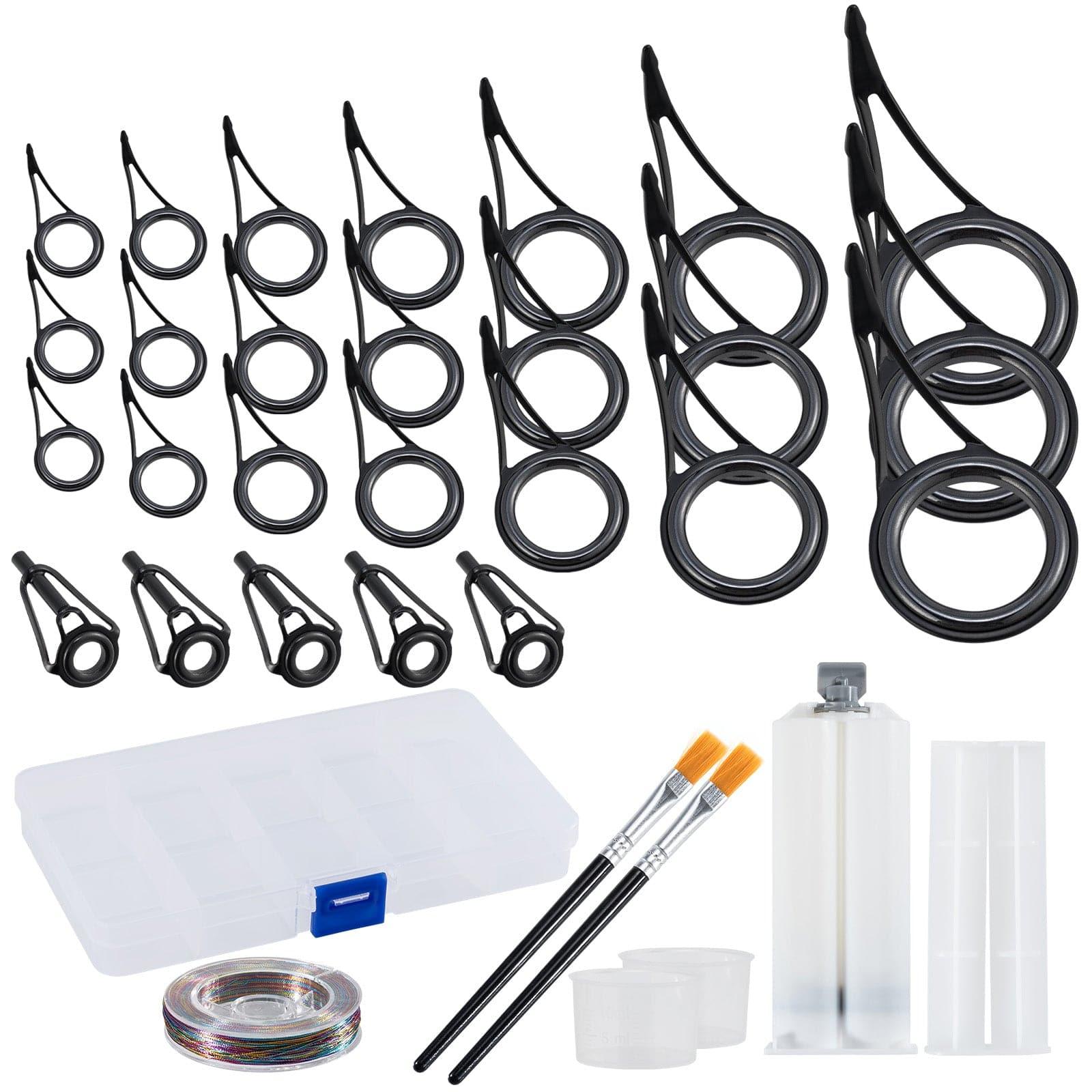 Complete Fishing Rod Guide Repair Kit with Glue Tips Guides Replacement ...