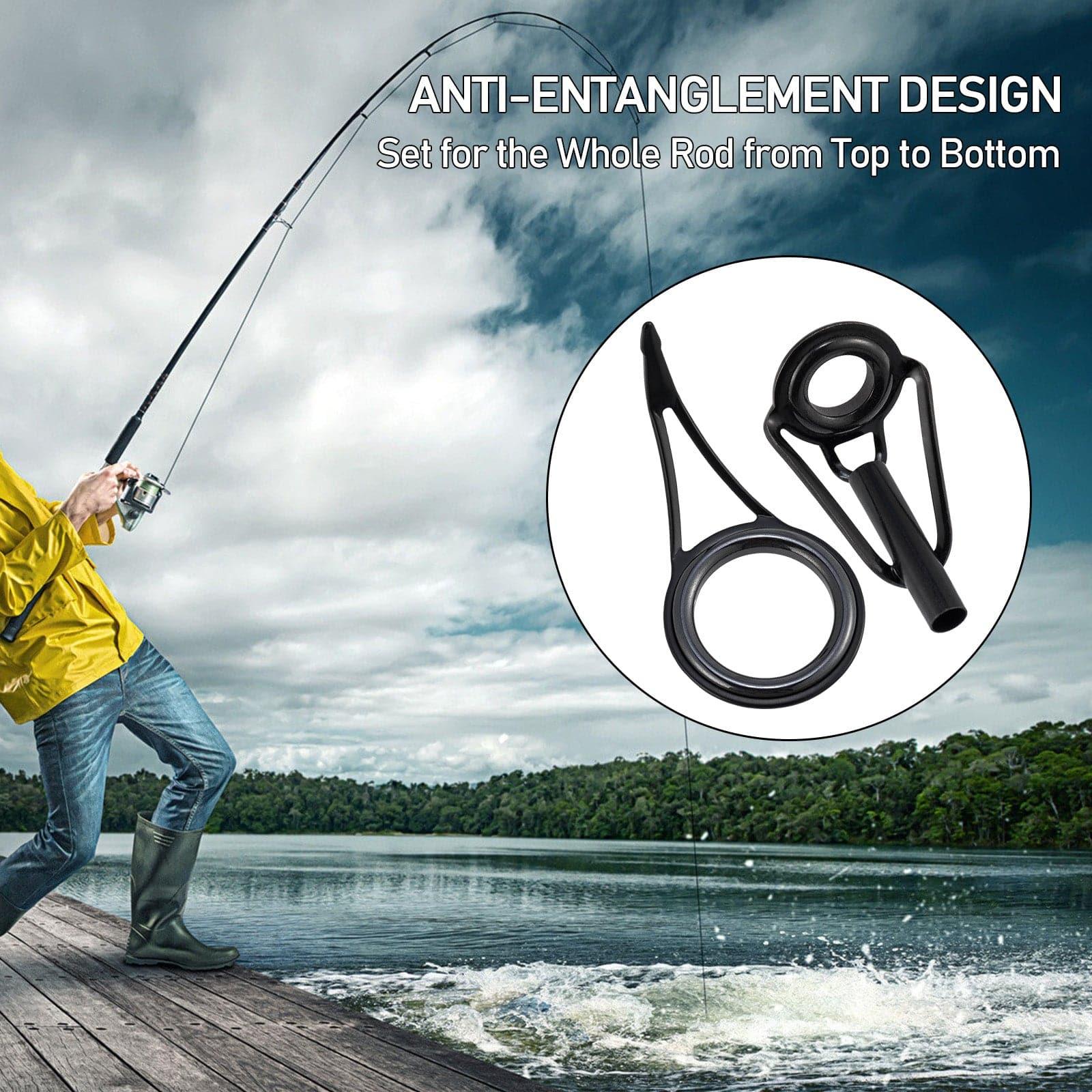 Complete Fishing Rod Guide Repair Kit with Glue Tips Guides Replacement ...