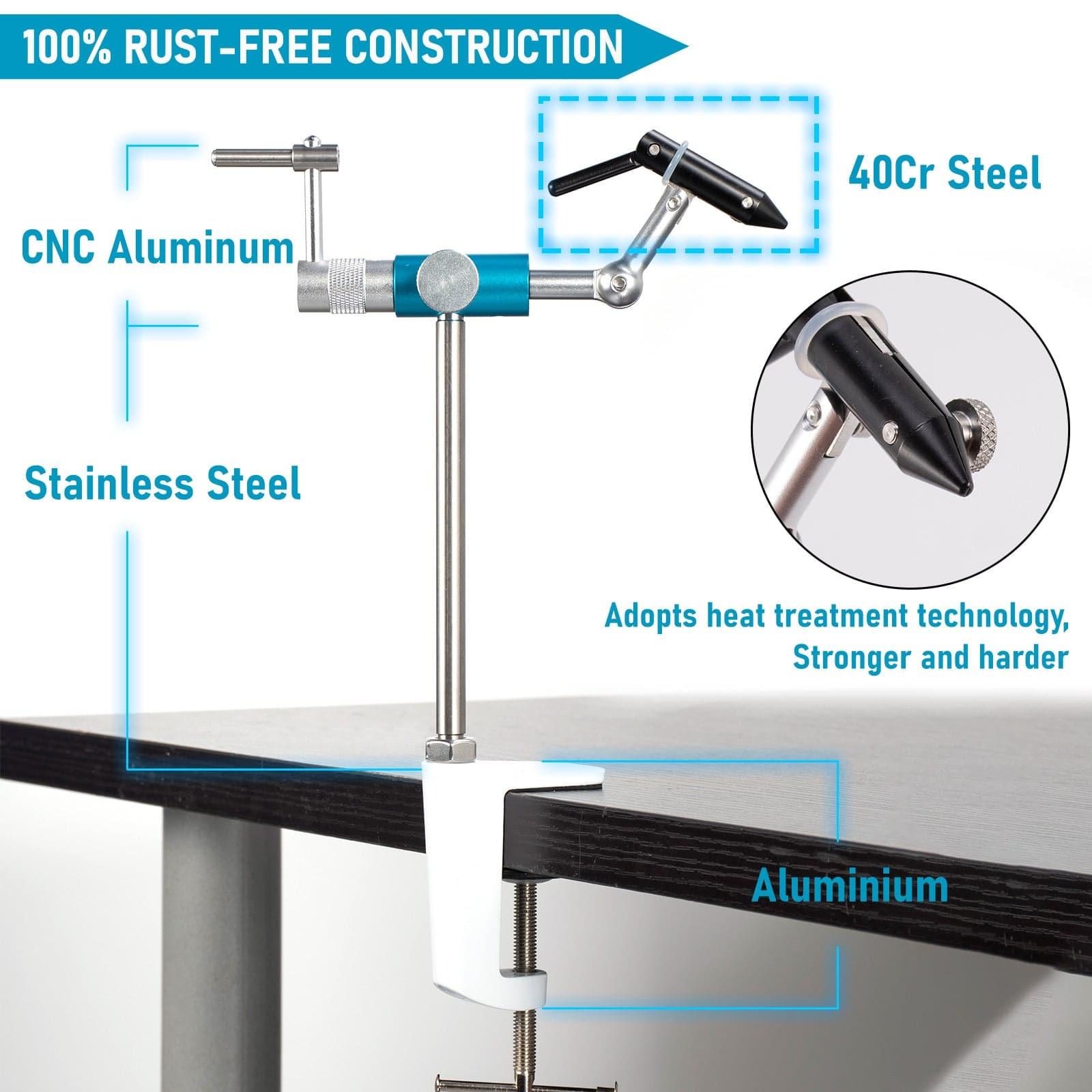 Fly Tying Vise C-Clamp 360° Rotary Aluminium Alloy Ultralight Dr.Fish ...